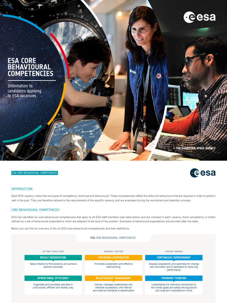 ESA Competency Framework | Download Free PDF | Competence (Human Resources) | Behavior
