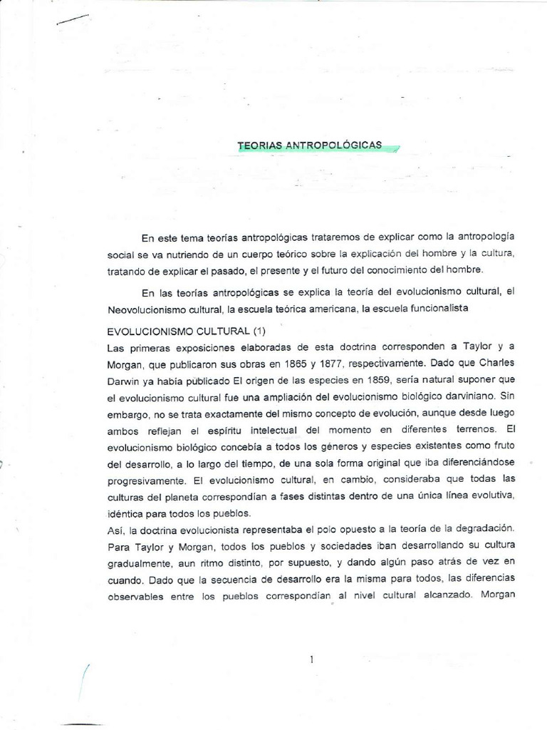 2020 Antrop Lectura Uladech Teorias Antropológicas | PDF