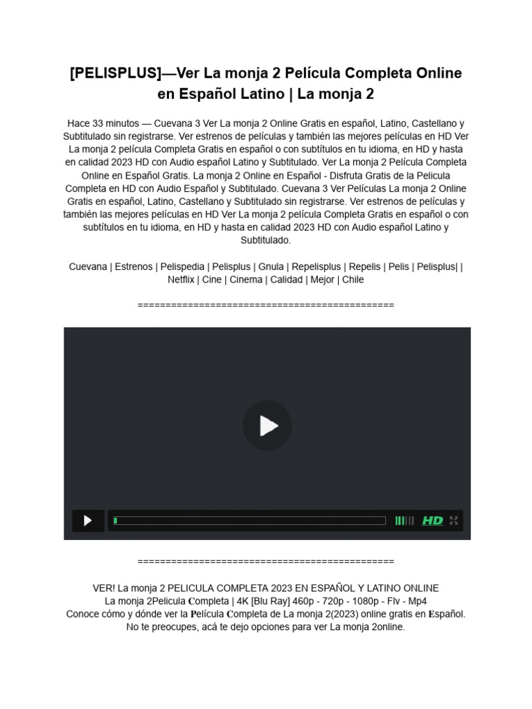 La Monja 2 Espanol | PDF