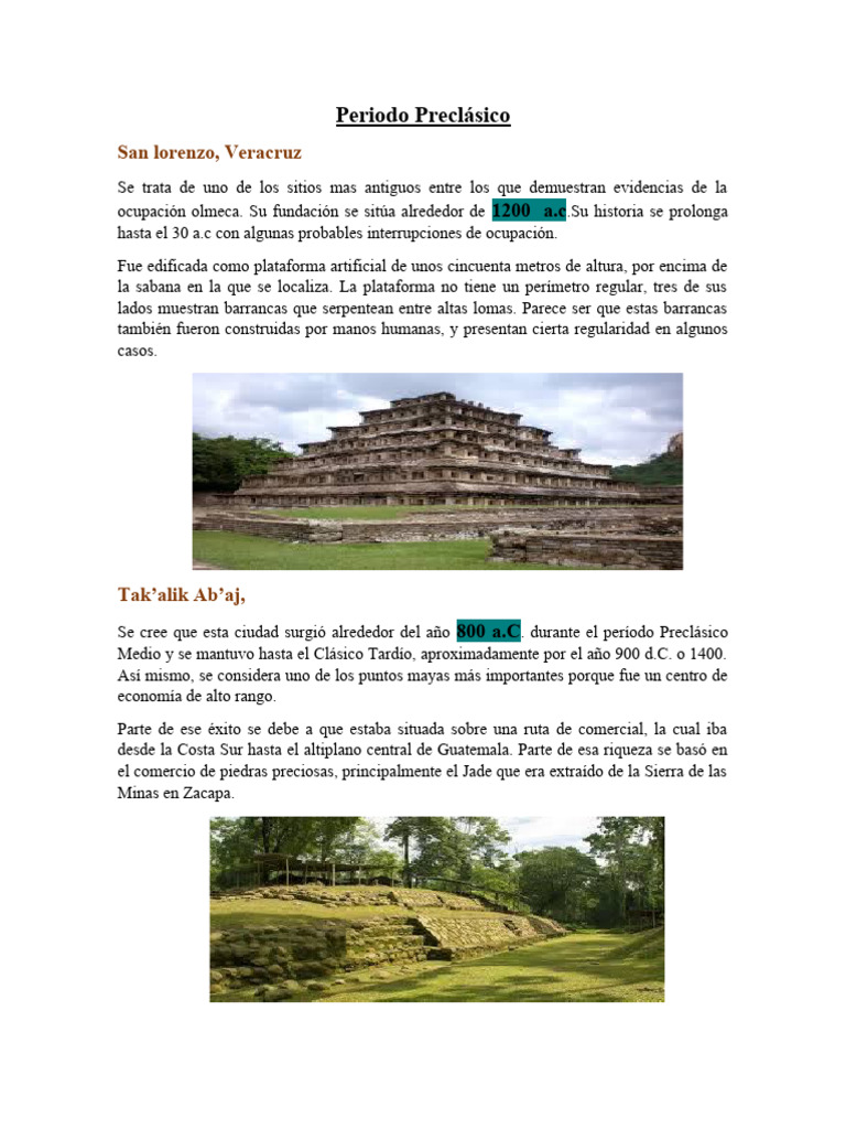 Periodo Preclásico | PDF | Mesoamérica | Civilización maya