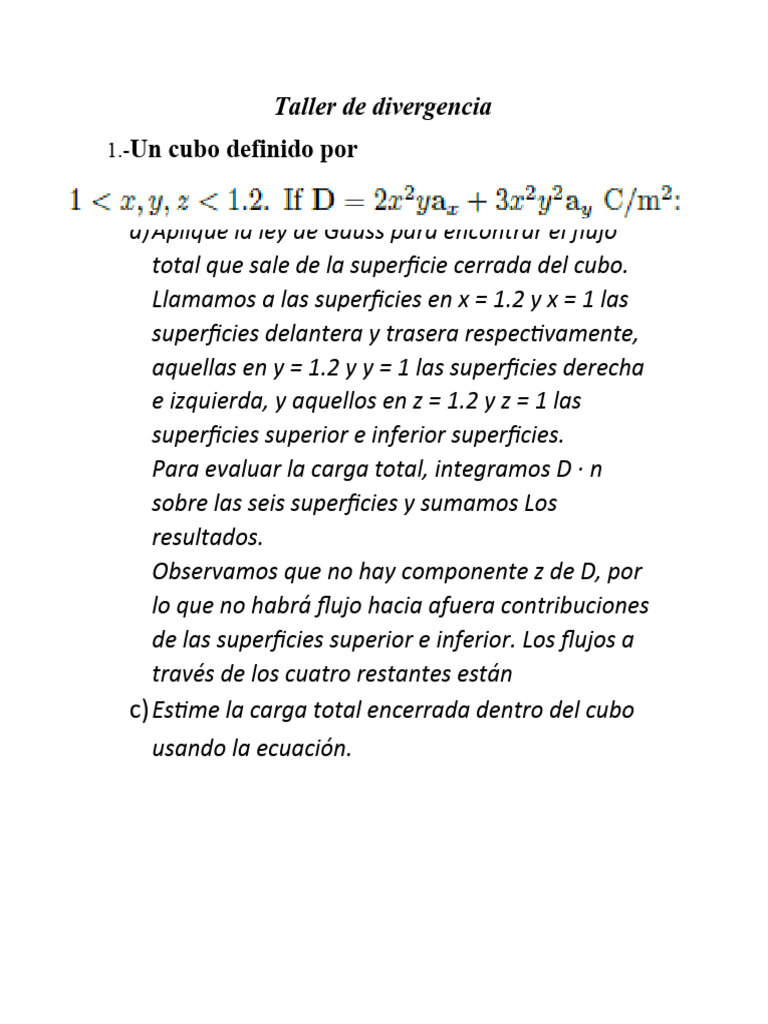 Taller de Divergencia | PDF