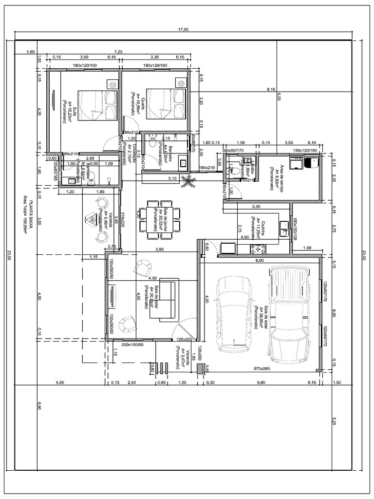 Planta Baixa 3 A3 Cotas | PDF