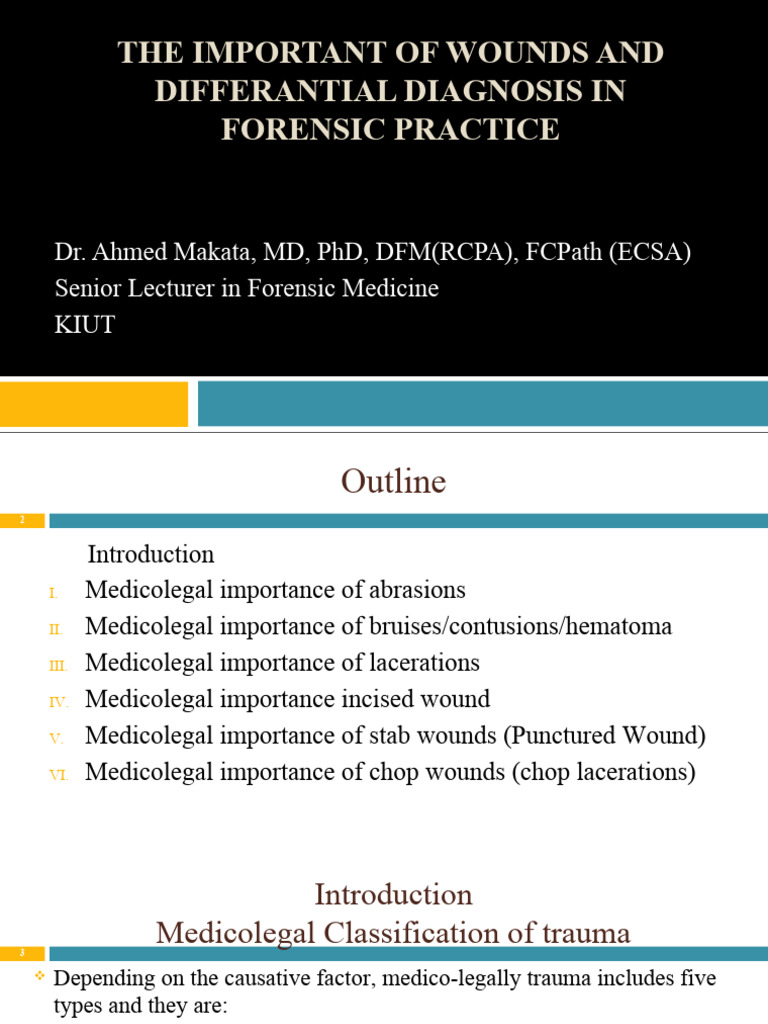 Application of Wounds in Forensic Medicine BMLS | PDF | Injury | Wound