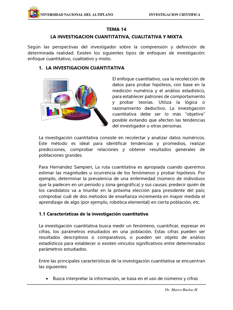 Tema 14 Metodos, Metodologia de La Investigacion Cuantitativa, Cualitativa y Mixta | PDF ...