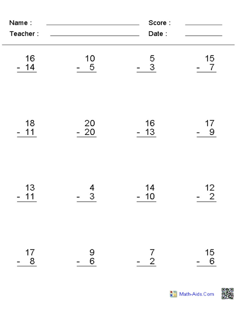 Subtraction Worksheets | PDF