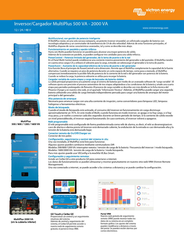 Datasheet MultiPlus 500VA 2000VA ES | PDF