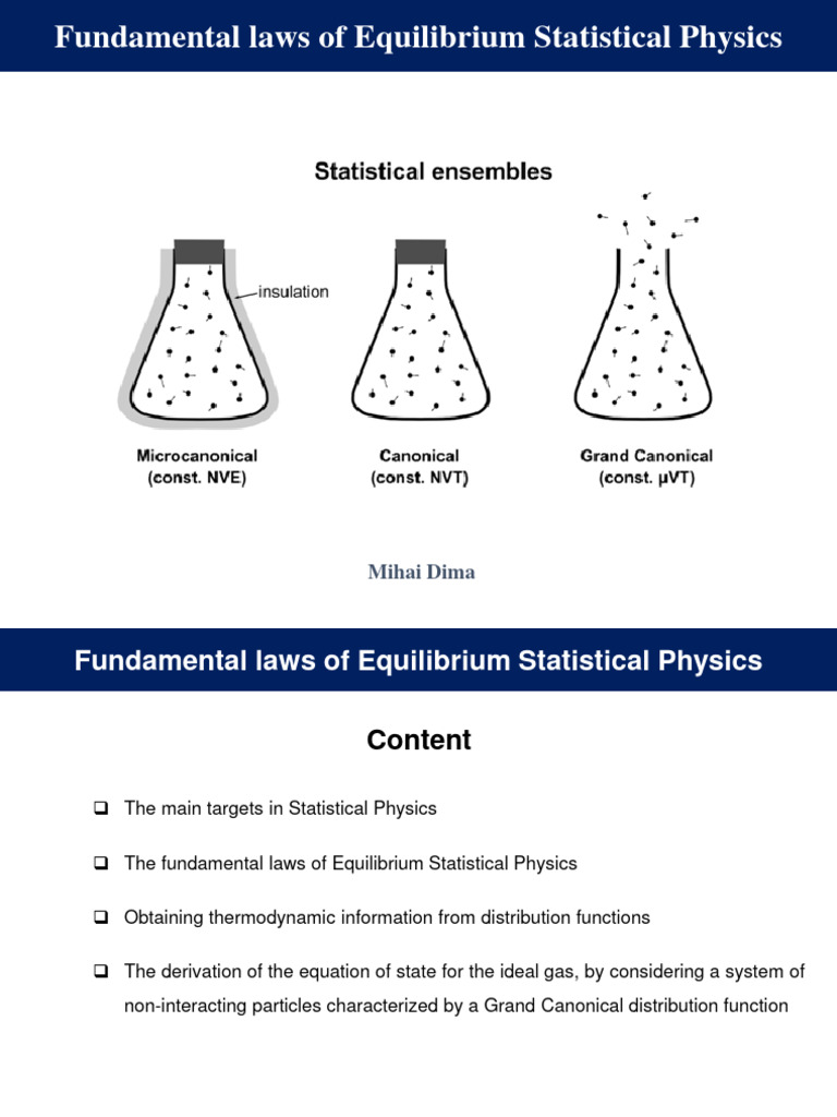 Molecular Physics Statistics 5 Ensembles | PDF | Thermodynamic ...