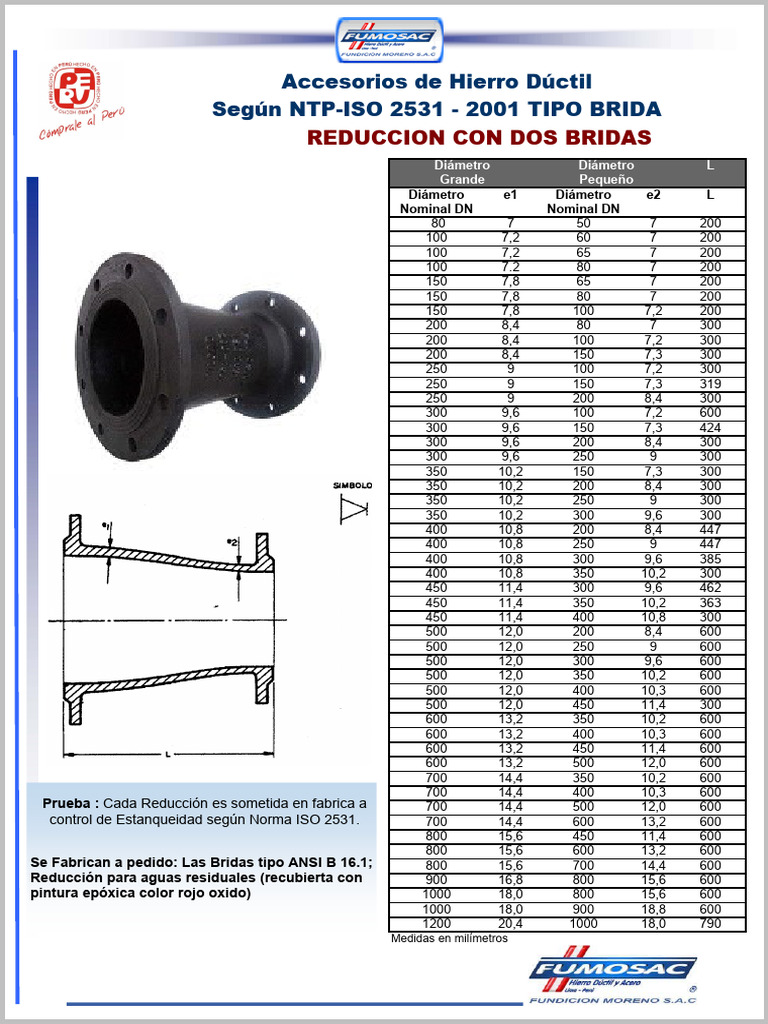Reduccion Bridado NTP Iso 2531-2001 | PDF