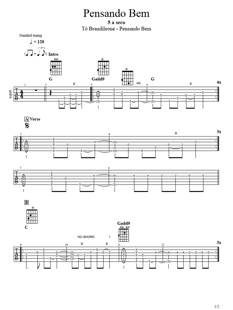 Pensando Bem - 5 A Seco | PDF | Elements Of Music | Music Theory