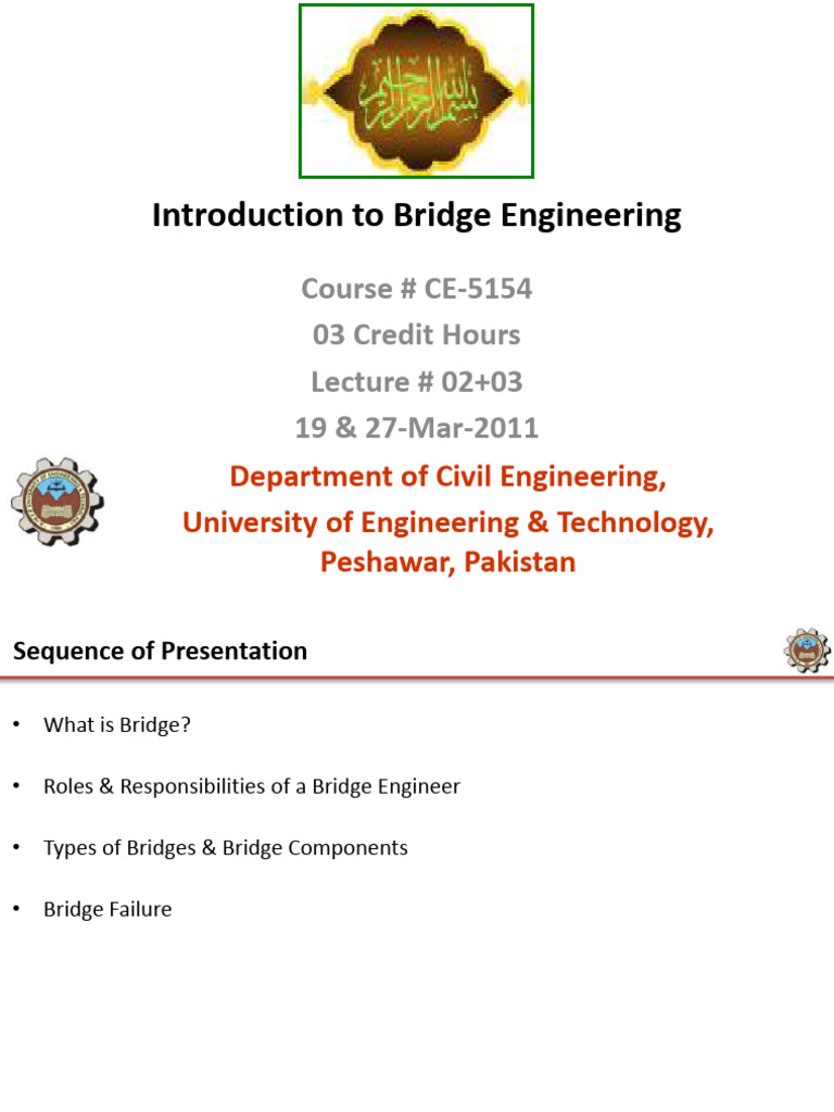 Structural Engg - Lec - 19 - Introduction To Bridge Engineering | PDF ...