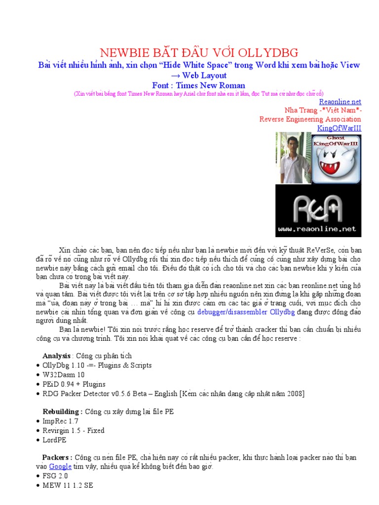 Newbie Bắt Đầu Với Ollydbg | PDF