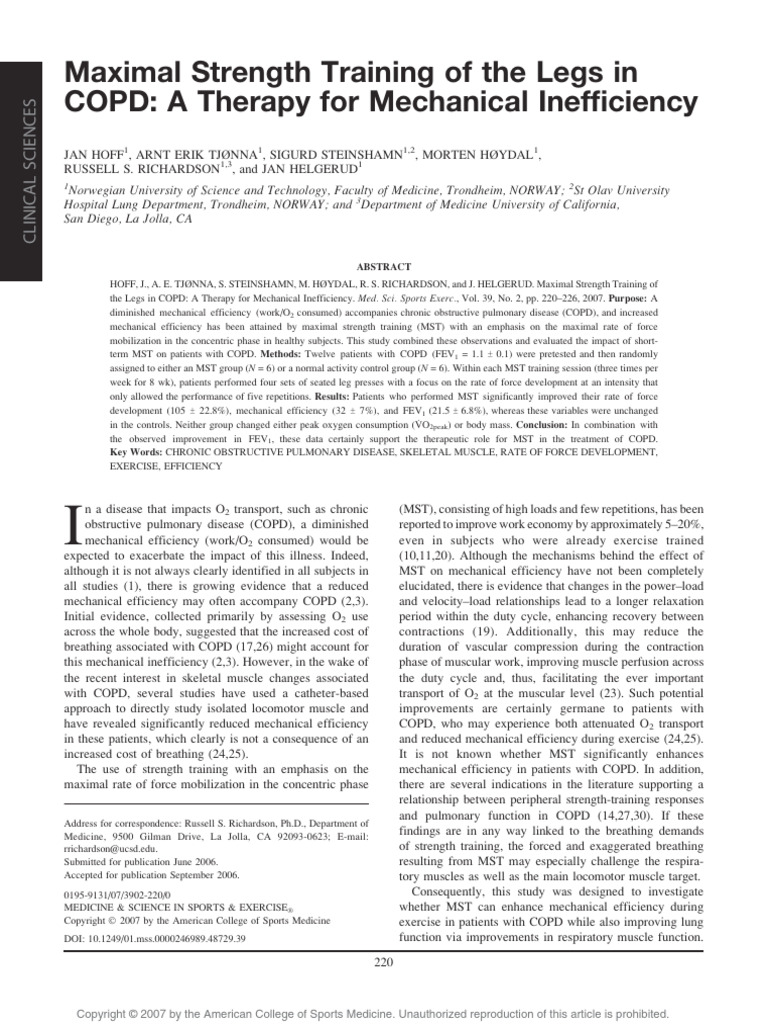 Jan Hoff | Download Free PDF | Chronic Obstructive Pulmonary Disease ...