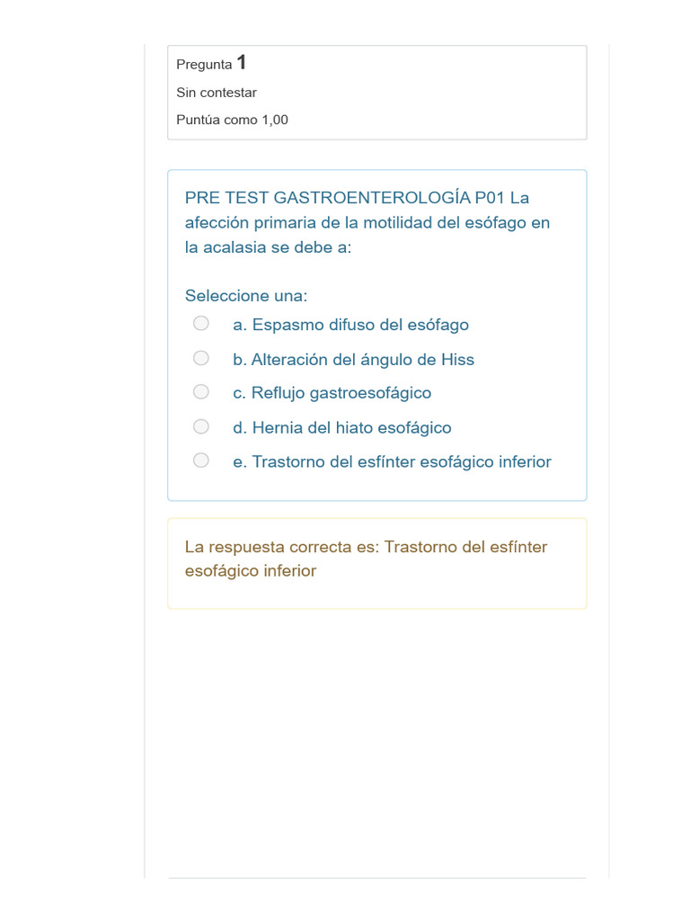 Pre Test de Gastroenterología: Preguntas Clave | PDF | La enfermedad ...