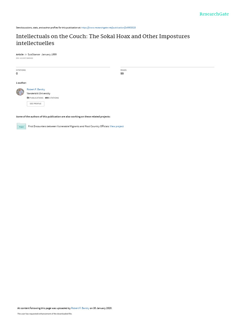 Sokal Hoax: Impostures Explored | PDF | Epistemology