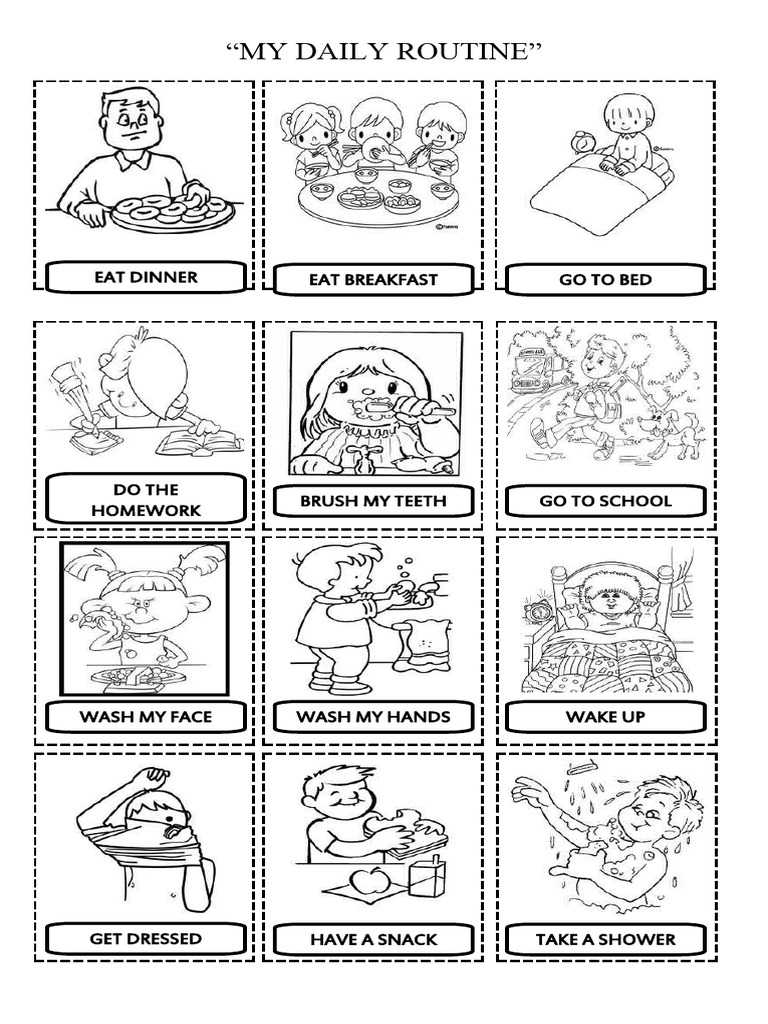 Daily Routine - Color Activity | PDF