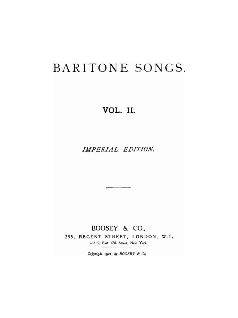 Baritone Songs Vol 2 | PDF