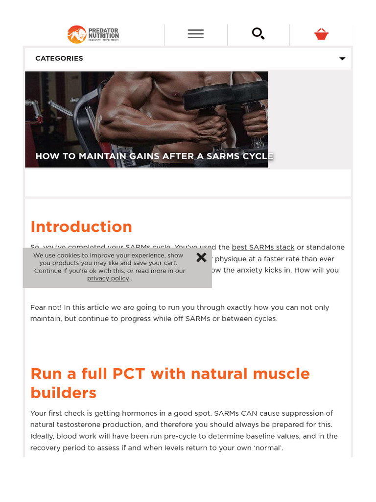 How To Maintain Gains After A SARMs Cycle - PCT For SARMs - Post-Cycle ...