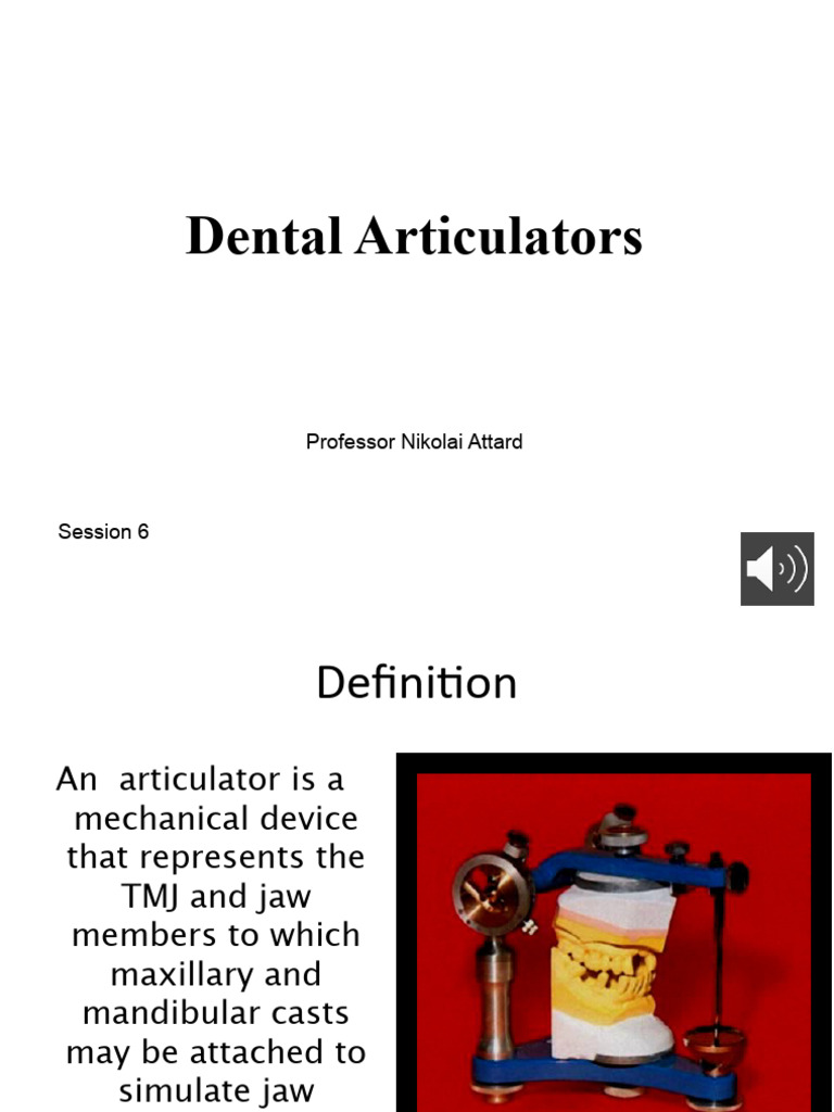 Dental Articulators Guide | PDF | Dentistry Branches