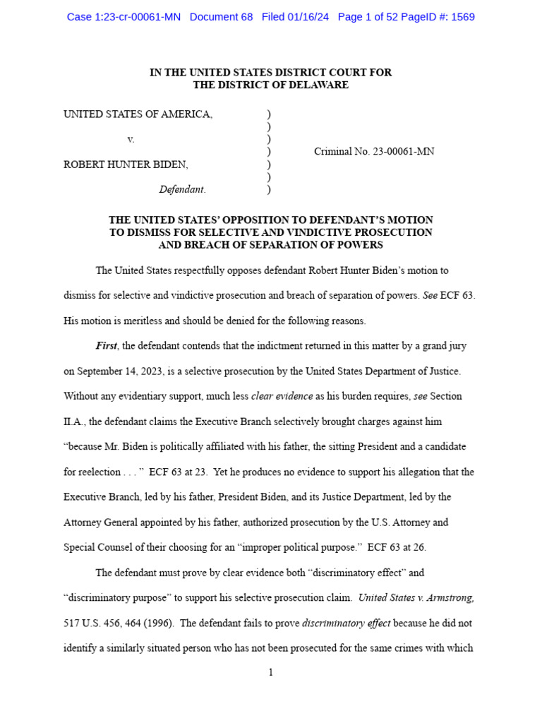 Jan 16 2024 Government Motion Hunter | PDF | United States Federal ...