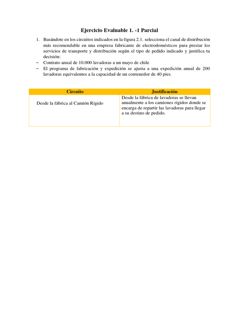 Ejercicio Evaluable 1 Parcial Transporte | PDF