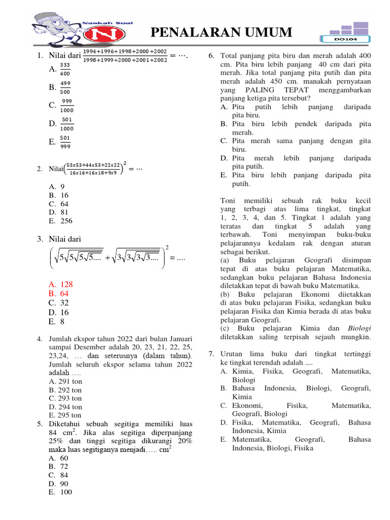 Latihan 2 Pu Utbk | PDF