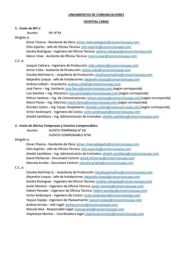 Lineamientos de Comunicaciones | PDF