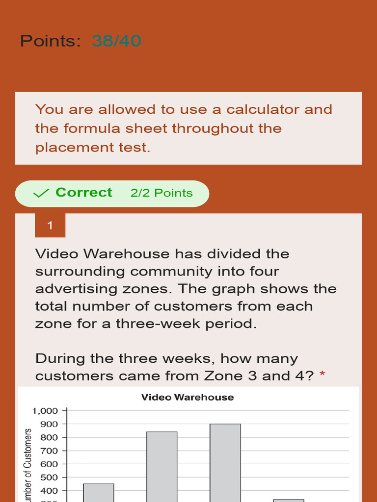 GED Math Placement Test | PDF