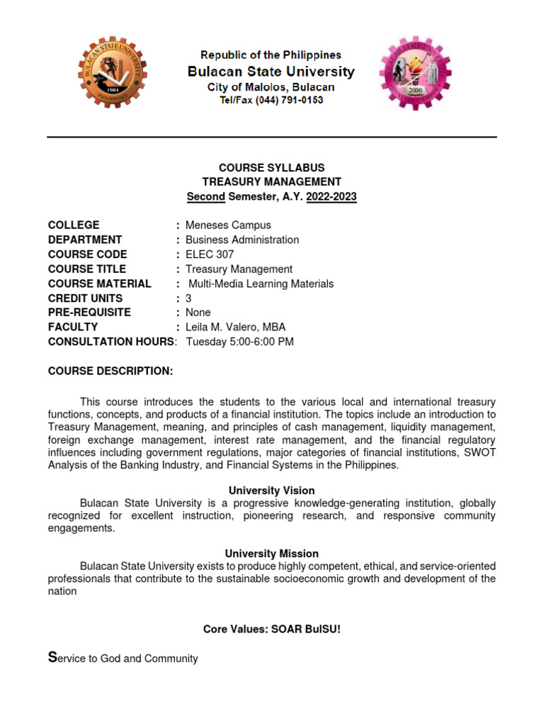 Syllabus Treasury Management | PDF | Foreign Exchange Market | Money Market