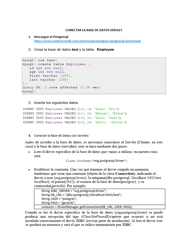 Conectar Bdatos Servlet - 2 - Mysql | PDF