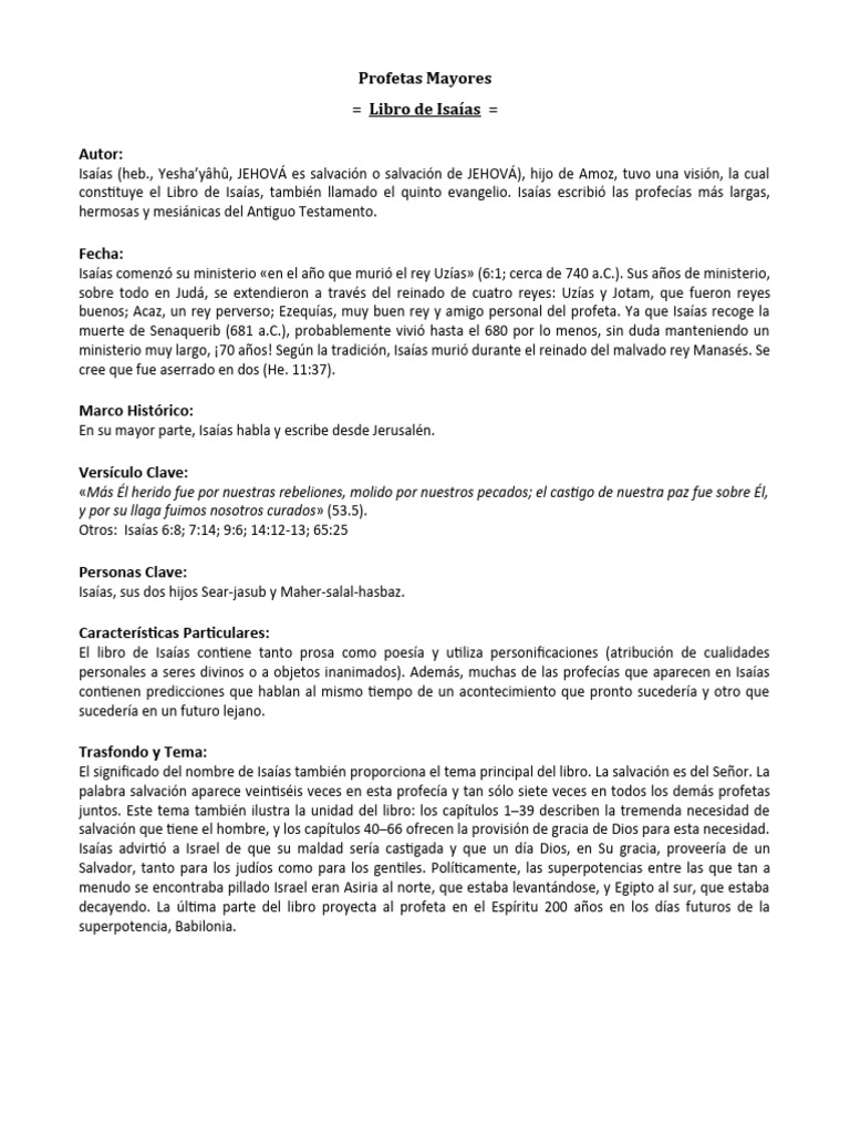 Estudio del Libro de Isaías | PDF | Libro de Isaías | Mesías