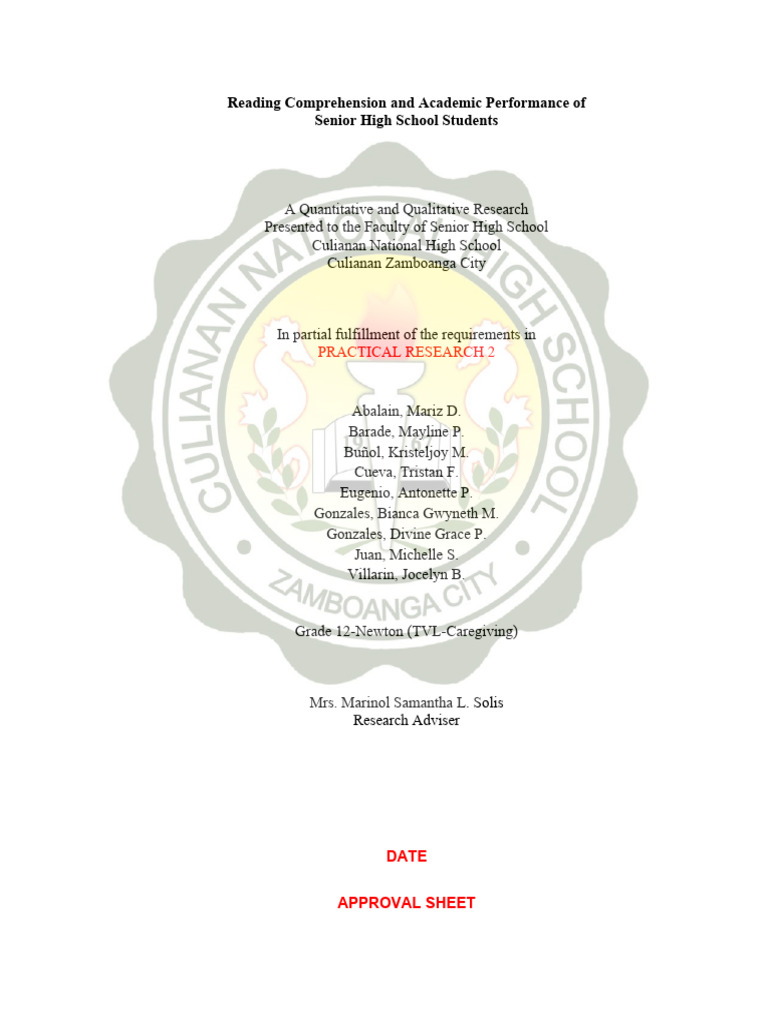 Reading Comprehension and Academic Performance of Senior High School ...