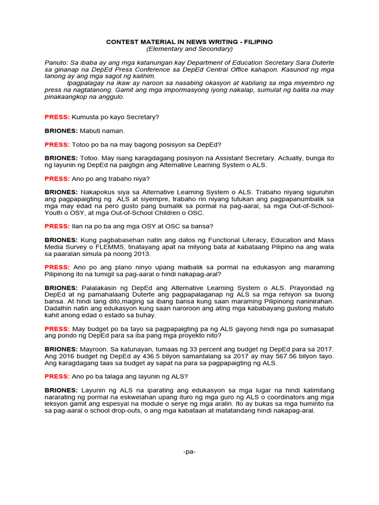 Nueva Ecija Division DSPC | PDF