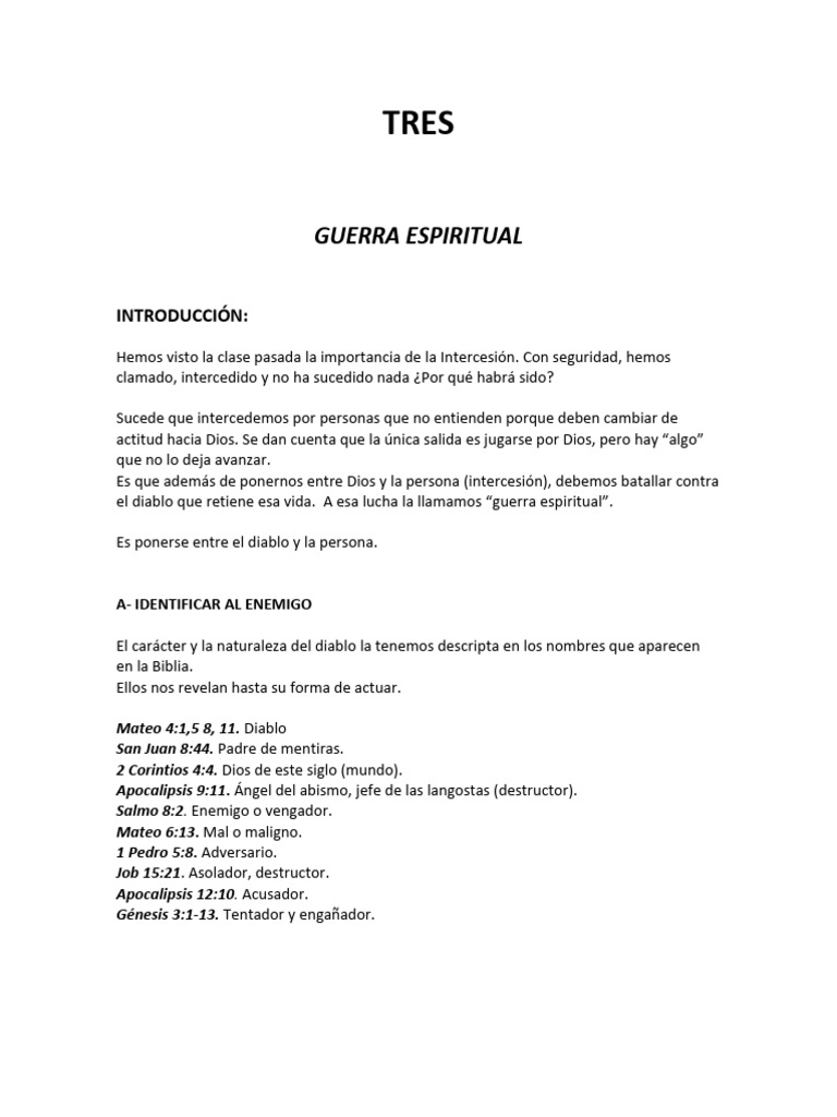 Modulo Dos - Clase 3 - Guerra Espiritual | PDF | Diablo | Pecado