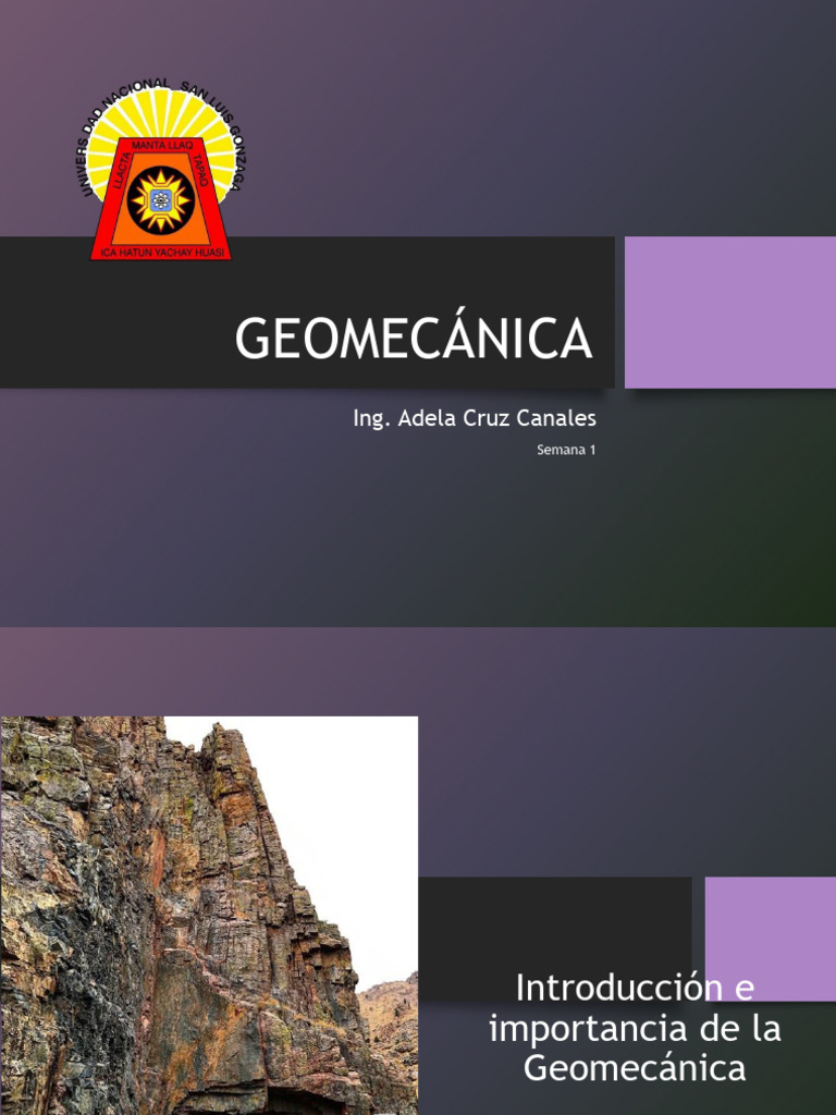 Semana 1 Geomecanica Adela Cruz | PDF | Falla (geología) | Estrato