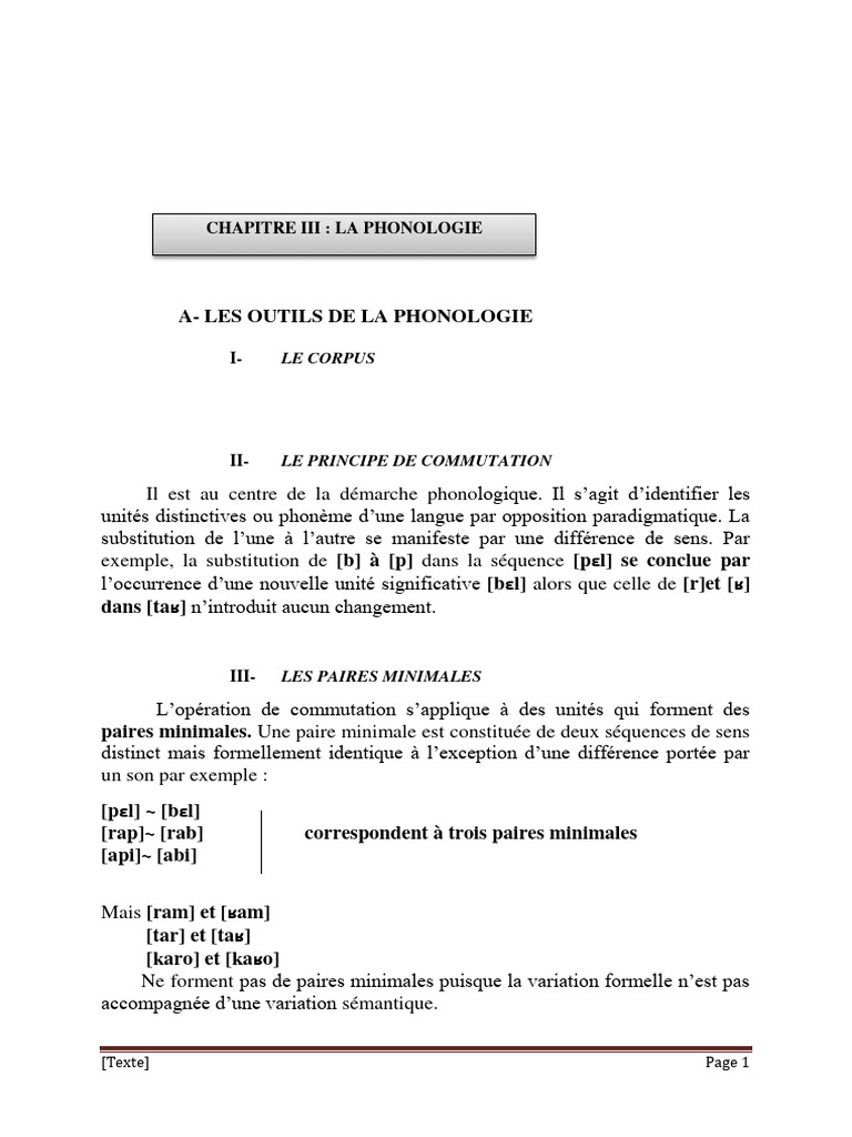 Les Outils de La Phonologie | PDF