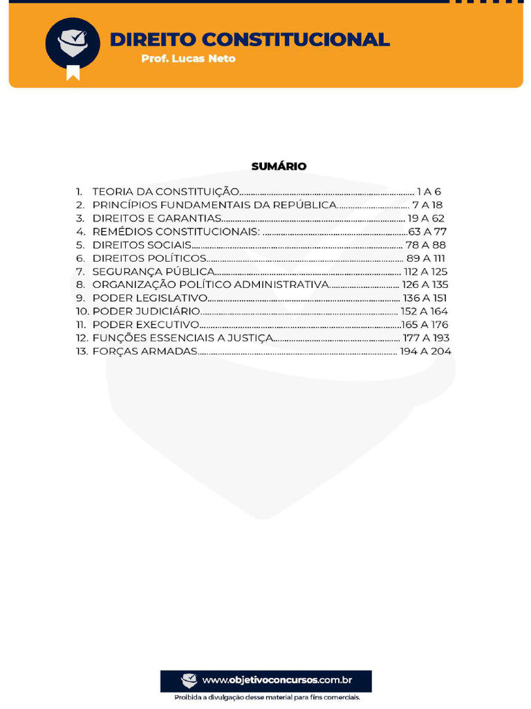 Direito Constitucional em Flashcards | PDF