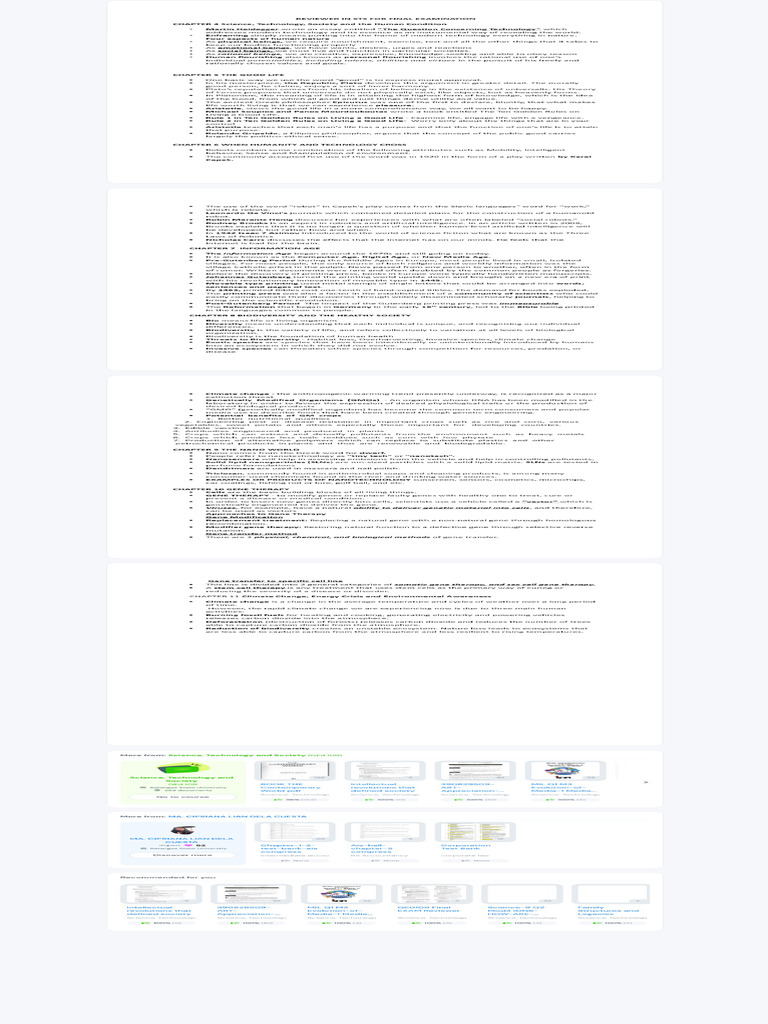 Reviewer IN STS FOR Final Examination | PDF