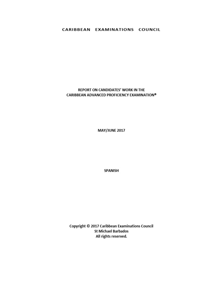 CAPE Report 2017 | Download Free PDF | Essays | Reading Comprehension