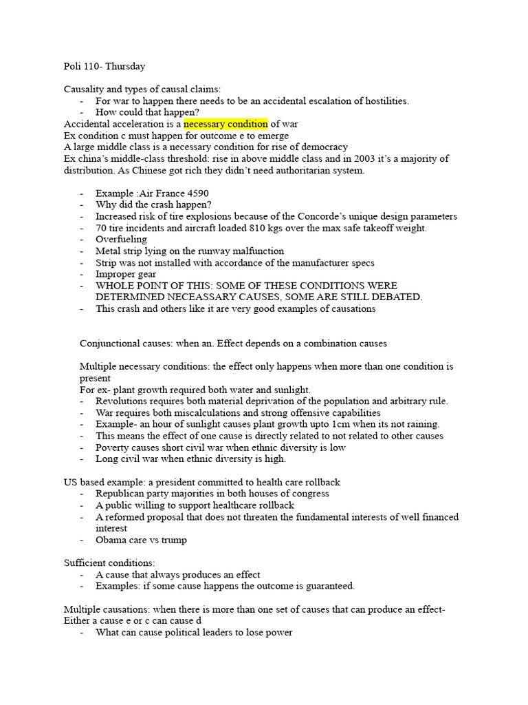 Poli 110 Notes | PDF | Causality | Democracy