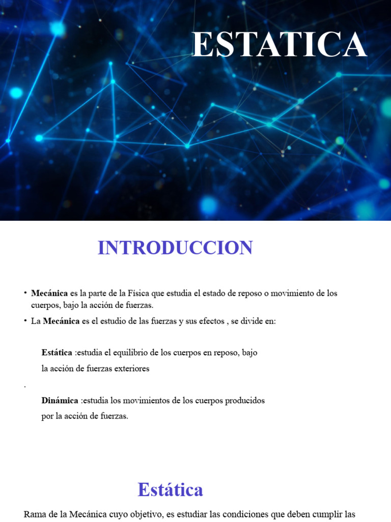 Estatica - Teoria - 1 Parte | PDF | Fuerza | Las leyes del movimiento de Newton