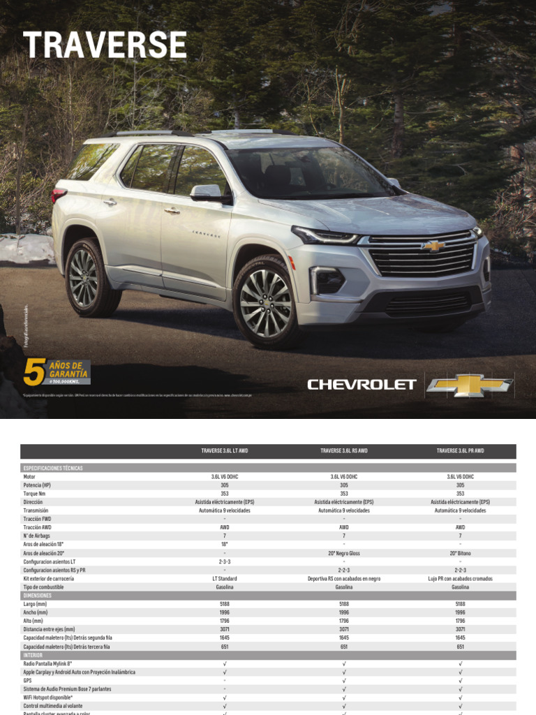 Traverse Ficha Tecnica | PDF | Airbag | Transporte