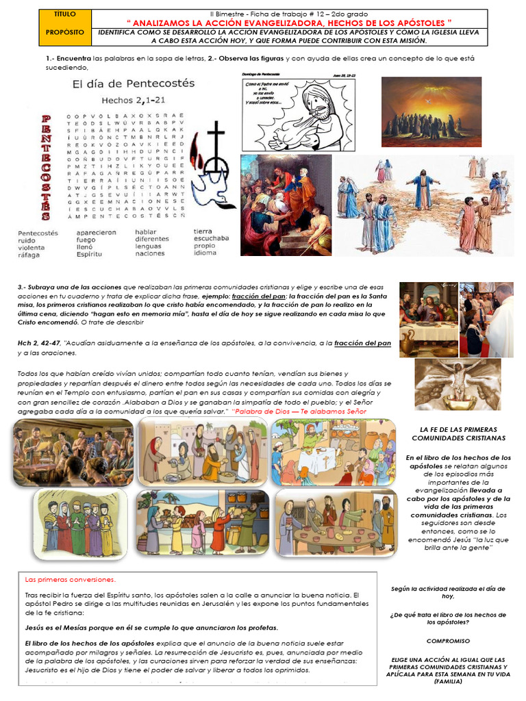 Ficha 12 Hechos de Los Apóstoles | PDF | Apóstol | eucaristía