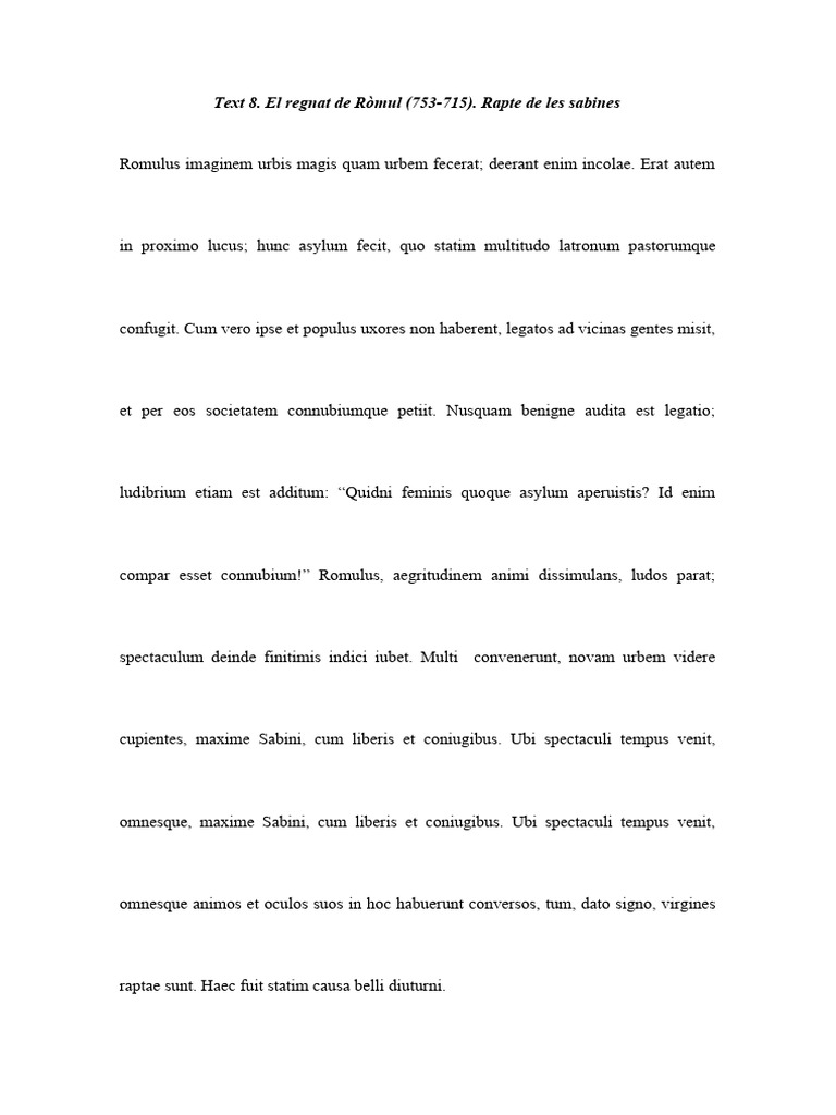 Text 8. El Regnat de Ròmul | PDF