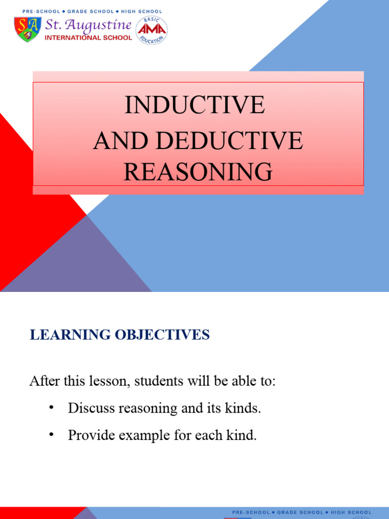G8-Q3-Week - Lesson - Inductive and Deductive Reasoning | PDF | Reason | Inductive Reasoning