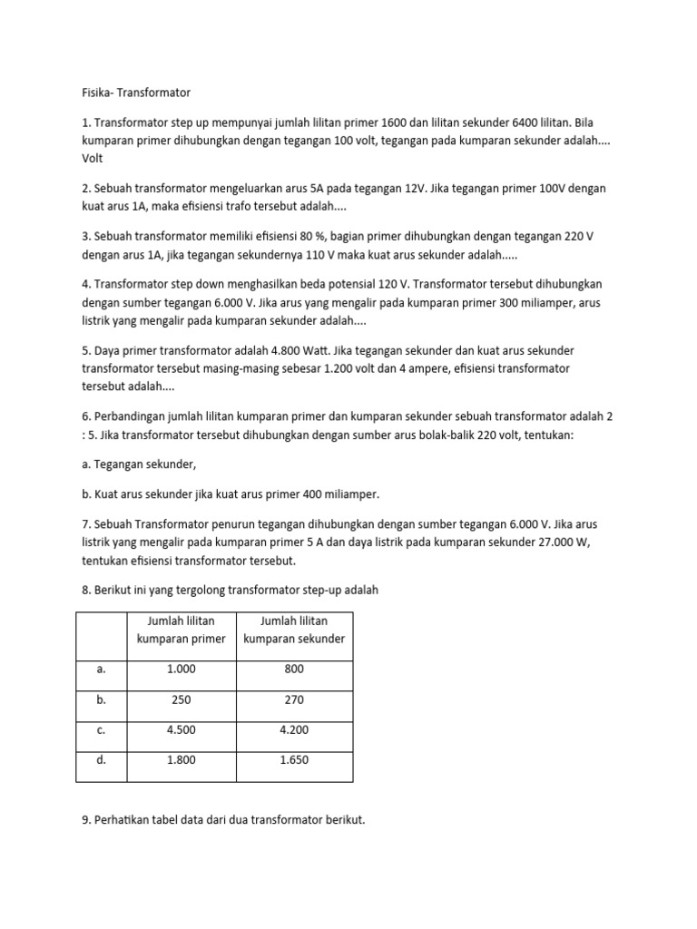 Fisika - Transformator | PDF