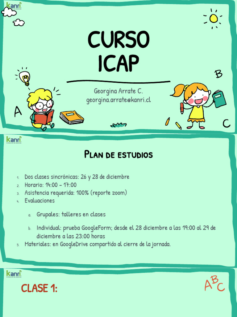 Curso ICAP clase 1 | PDF | Evaluación | Aprendizaje