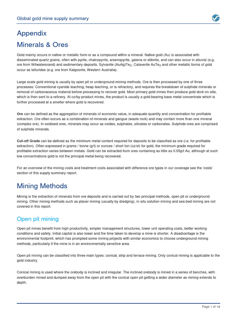 Au - Appendix | PDF | Mill (Grinding) | Mining