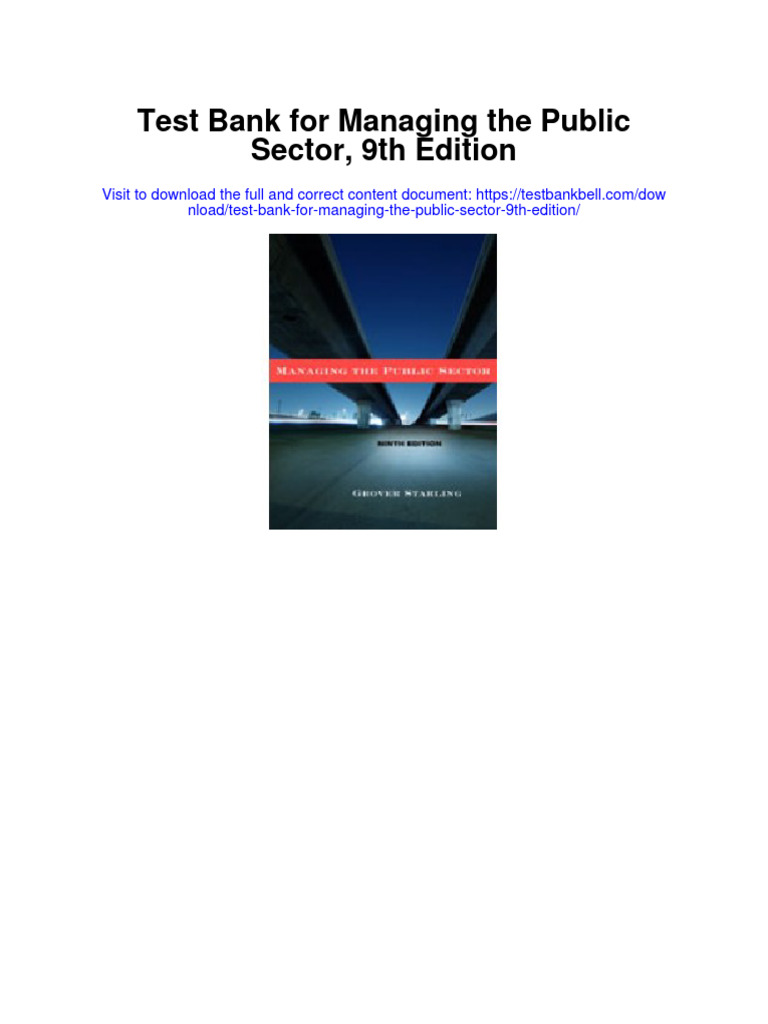 Instant Download Test Bank For Managing The Public Sector 9th Edition ...