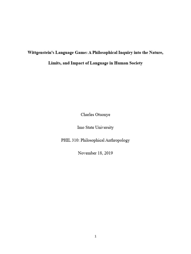 Philosophy of Language | PDF