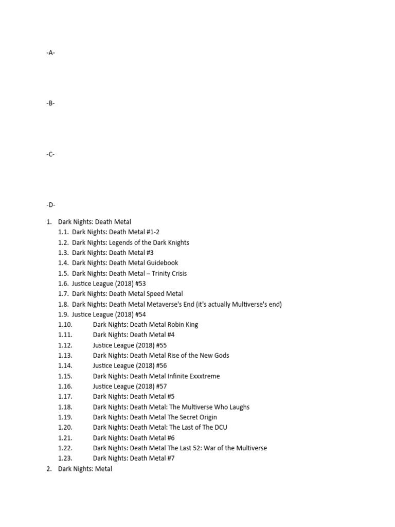 Comic Reading Order | PDF | Batman | Dc Comics Superheroes